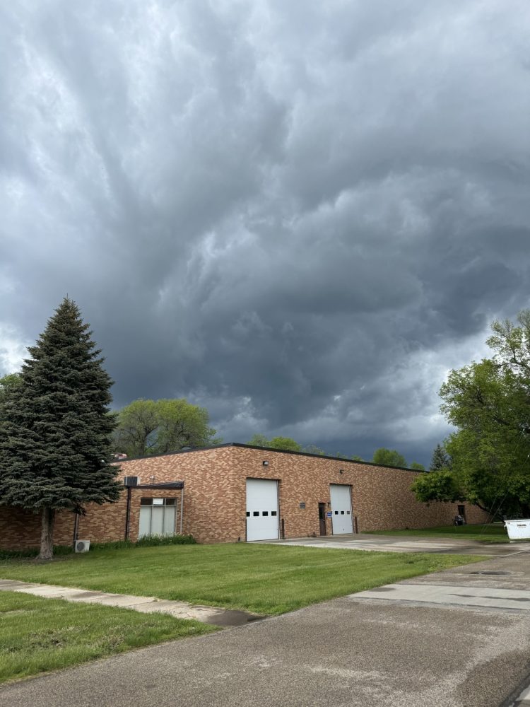 Incoming storm clouds over Heart River Correctional Center - SkySpy ...