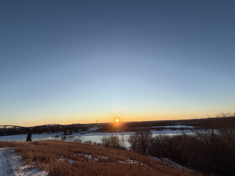 Sunset over the Missouri River - SkySpy Photos, Images, Video