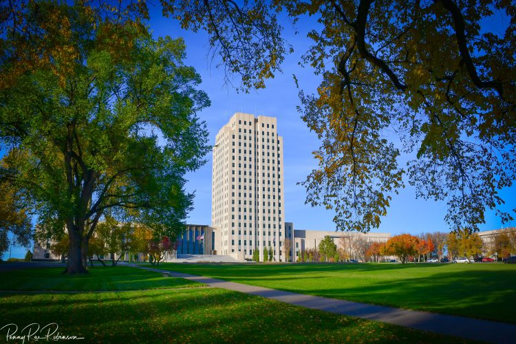 North Dakota State Capitol Building in the Fall - SkySpy Photos, Images ...